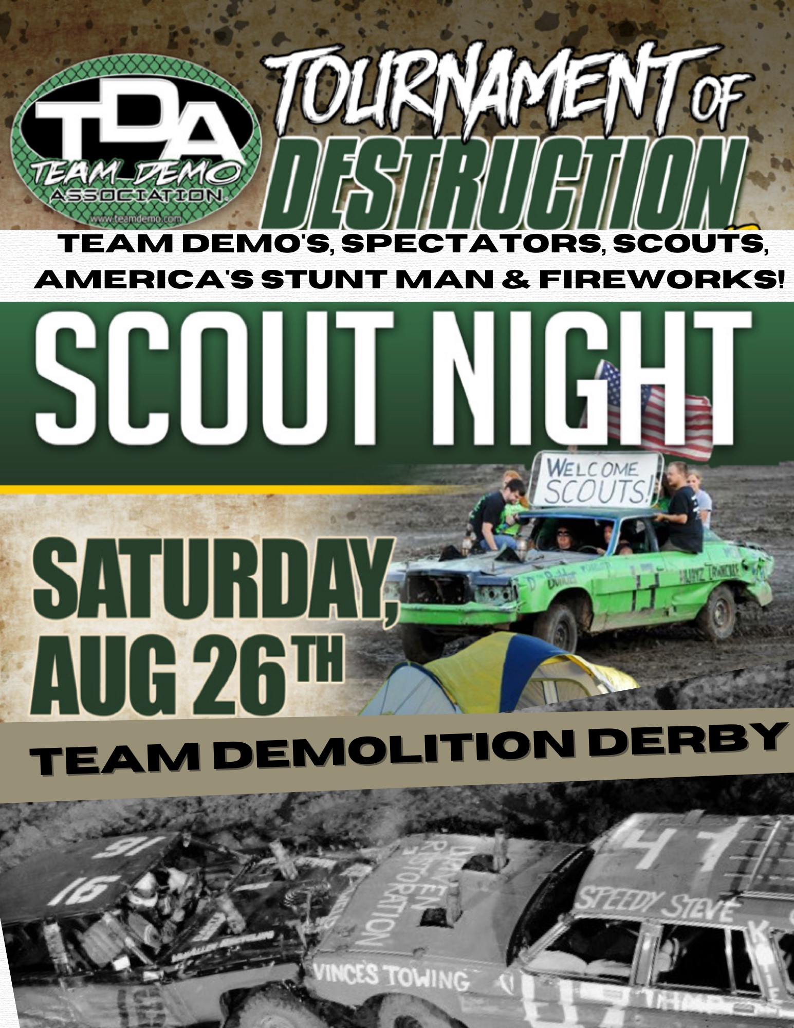 Team Demolition Derby/ Tournament of Destruction SCOUT NIGHT! - Team Demo